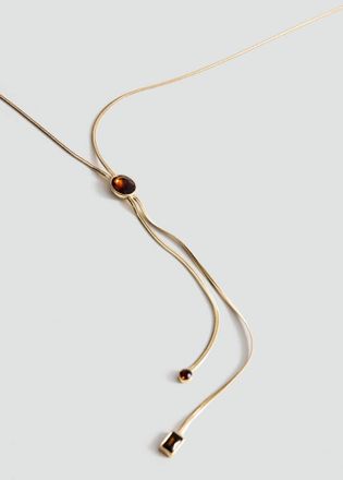 Mango Collier double cristaux or - Femme - Taille unique - MANGO