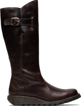 Infinity Leather Bottes Montantes Zipp&eacute;es en Cuir Marron MOL 2 Pour Femme FLY