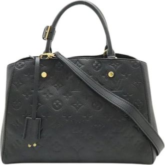 Louis Vuitton Sac &agrave; main Montaigne MM Monogram Empreinte Pre-owned - Femme - Pre-owned - Noir - Taille: ONE Size