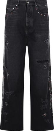 Amiri Homme, Jeans, Noir, Taille: W31 Jean &Eacute;vas&eacute; D&eacute;chir&eacute; et Clout&eacute;