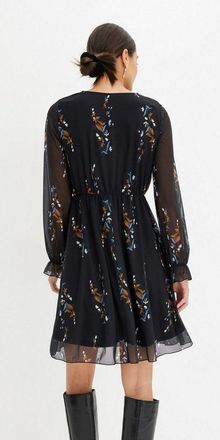 Bonprix Minikleid mit langem Arm, aus Polyester und Elasthan, mit floralem Print