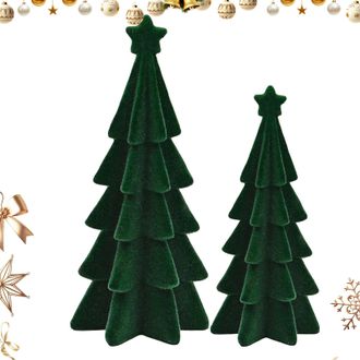 Generic Niedliche Weihnachtsbaumfigur - 7,5 X 8 X 20,5 cm, Gr&uuml;ner Stoff, Weihnachtsdekoration F&uuml;r Zuhause, Wohnzimmer, Fenster, Perfekt F&uuml;r Weihnachten, Neuja