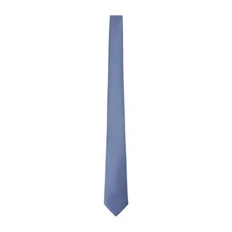 Kiton Cravate 7 plis en soie micro-g&eacute;om&eacute;trique - Homme - Accessoires - Bleu - Taille: ONE Size