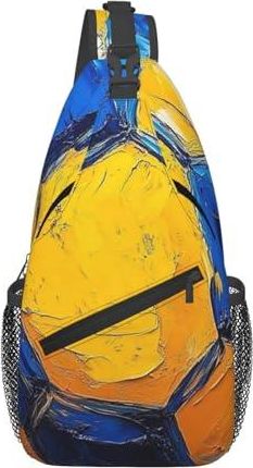 Generic Sac &agrave; dos &agrave; bandouli&egrave;re avec peinture de ballon de football pour homme