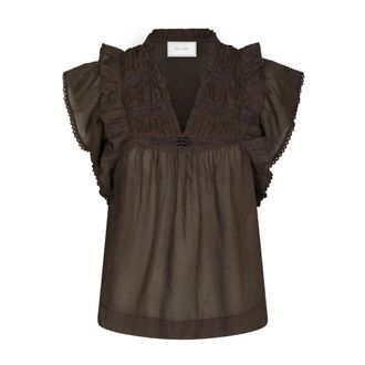 Neo Noir Jayla S Voile Top - - Blouses & Shirts - Damen - Braun - M