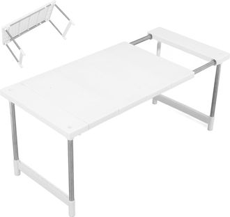 BESPORTBLE Ausziehbares K&uuml;chenregal aus Edelstahl Multifunktionales Aufbewahrungsregal f&uuml;r Arbeitsplatte und Sp&uuml;le Flexibel Erweiterbar Einlagig Platzsparend f&uuml;r