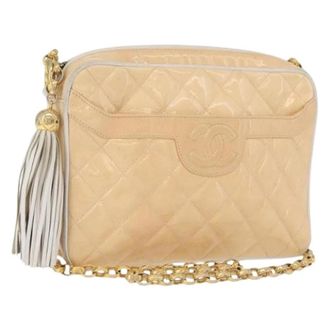 Chanel Pre-owned Vintage Lackleder Umh&auml;ngetasche - - Pre-owned - Damen - Beige - ONE SIZE