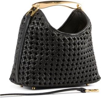 Elleme Sac &agrave; main Boomerang tress&eacute; en cuir