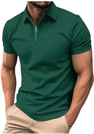 Generic Polo &agrave; manches courtes pour homme - D&eacute;contract&eacute; - Solide - Vacances, vert, XXL