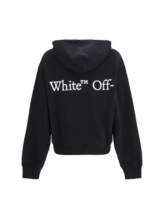 Off-white Mens Bookish Scarf Hoodie Black Cotton Sweatshirts Sweater