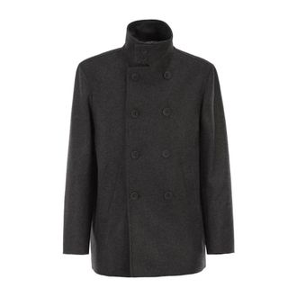 Herno Doppelreihiger Mantel aus Wollmischung - - Coats - Herren - Grau - XL