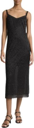 Vince Femme, Robes, Noir, Taille: 42 FR Beaded Slip Dress