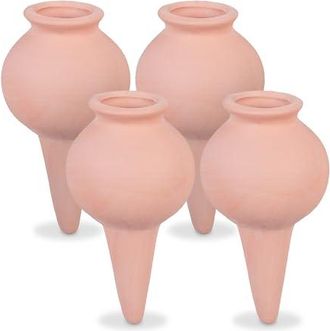 Relaxdays Arrosage en Terre Cuite, Lot de 4, arrosage Automatique, pour int&eacute;rieur (Chambre) & ext&eacute;rieur (Balcon), Marron