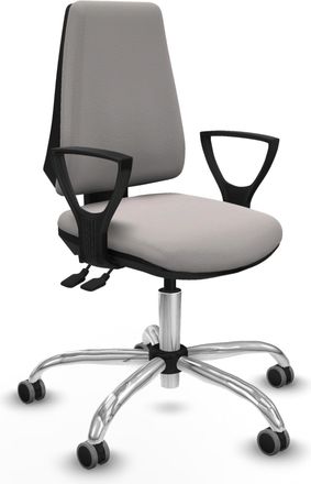 Piqueras y Crespo Elche Computerstuhl, wei&szlig;, mit festen Armlehnen, ausgestattet mit Asincro und Schneideschaum, Rollen 65 mm, Parkett, Wei&szlig;