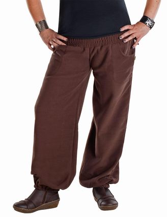 vishes Alternative Bekleidung - Warme Damen Winter Thermohose Haremshose Fleecehose aus Fleece braun