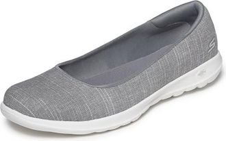 Skechers Womens GO Walk LITE-136001 Ballet Flat, Gray, 10 Medium US
