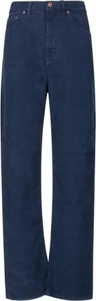 Victoria Beckham Jeans mit Logo-Patch in Cordoptik - Blau