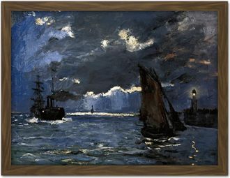 Fine Art Prints Claude Monet A Seascape Shipping By Moonlight Large Framed Art Print Poster Wall Decor 18x24 Seelandschaft Schiff Mond Wand Deko