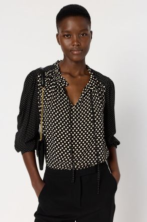 Gerard Darel Blouse fluide &agrave; pois - ARIELLE - Noir