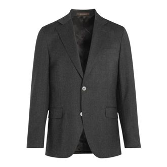 Oscar Jacobson Fogerty Stretch Flanell Blazer - - Jackets - Herren - Grau - L