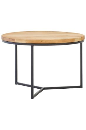 Linea Natura Couchtisch, Eiche, Holz, Eiche, massiv, rund, eckig, Flachrohr, 60x37x60 cm, einfacher Aufbau, Wohnzimmer, Wohnzimmertische, Couchtische