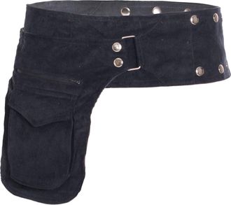 vishes Gürteltasche mit Druckknöpfen zum Wenden aus Cord für Damen und Herren schwarz