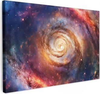 MuchoWow © Leinwand Groß 120x80 cm XXL Deko Schlafzimmer Aesthetic Leinwandbilder Wohnzimmer Gemälde Foto Geschenk Living Room Decoration Milchstraße - Neon - 