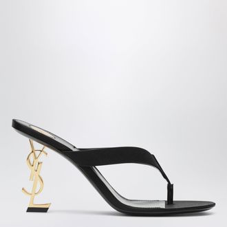 Saint Laurent Schwarze Opyum Mules Aus Cr&ecirc;pe-Satin