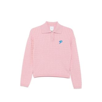 Patou JP Cable-knit Polo Sweater