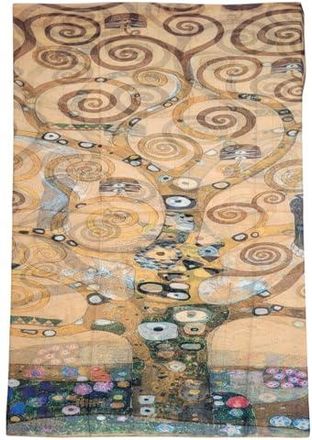 GFM Écharpe en coton mélangé à base dart de peinture - Écharpe toutes saisons (VCP), Arbre de vie - Klimt, L