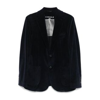 Circolo 1901 Veloursjacke mit fallendem Revers - - Jackets - Herren - Blau - S