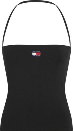 Tommy Jeans Femme, Tops, Noir, Taille: 42 FR Top c&ocirc;tel&eacute; slim fit lien cou