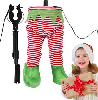 Generic Weihnachtsmann Stiefel,Weihnachtsbaum Dekoration Mit Bewegenden Füßen | Animierte Wiegende Top für Haustür Innen Feier