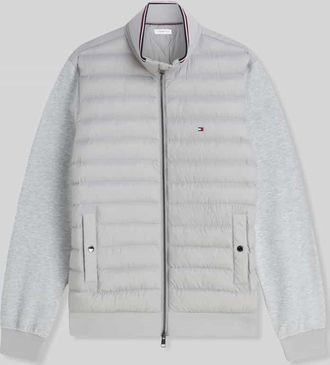 Tommy Hilfiger Regular Fit Strickjacke mit Steppeinsatz aus Baumwoll-Mix