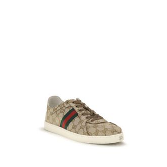 Gucci Mens Beige Fabric Athletic Sneakers