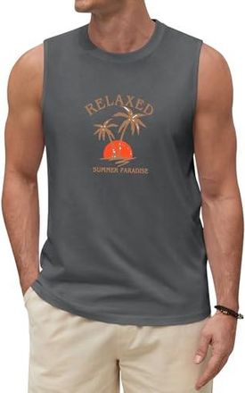 Heekpek Voqeen Debardeur Homme Classique Tee Shirt sans Manche Col Rond Tank Top De Fitness L&eacute;ger pour Les Vacances D&Eacute;t&eacute; &Agrave; La Plage Et Les S&eacute;ances Dentra&icirc;neme