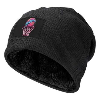 Ahdyr Bonnet en Maille gaufr&eacute;e Style Basketball pour Homme et Femme, Noir