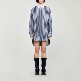 Sandro Chemise oversize &agrave; rayures