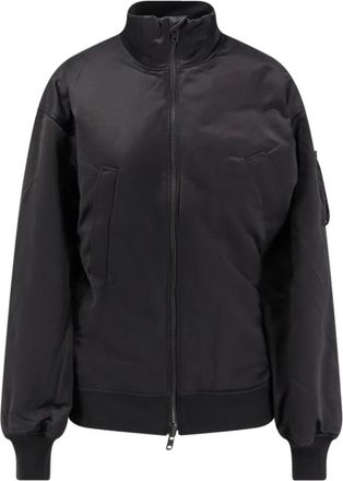 Yohji Yamamoto Femme, Vestes, Noir, Taille: 38 FR Veste Noire Zip Asymétrique Isolation PrimaLoft