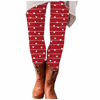 Generic Legging long pour femme - Pour la Saint-Valentin, la Saint-Valentin, la course &agrave; pied, le sport, le yoga - Style imprim&eacute; - Taille haute, C, XXL