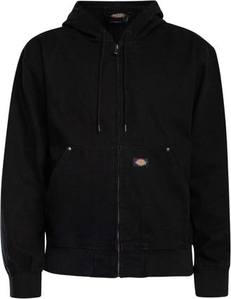 Dickies Homme, Sweatshirts et sweats &agrave; capuche, Noir, Taille: S Bomber &agrave; capuche en toile non doubl&eacute;e