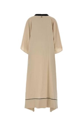 Agnona Womens Beige Linen Kaftan Exterior: Abiti Dress