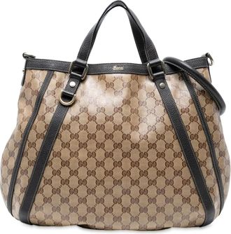 Gucci Hobo Bags - GG Crystal Abbey D Ring Convertible Tote - Gr. unisize - in Braun - für Damen
