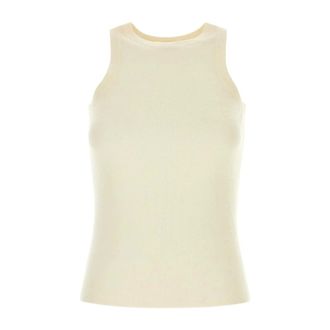 Co Femme, Tops, Blanc, Taille: 40 FR Fine Cashmere Tank Top