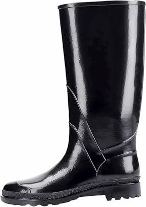 Generico G&G Balilla Bottes de pluie pour femme (PVC) Polychlorure brillant noir, fabriqué en Italie, design élégant, Noir, 39 EU