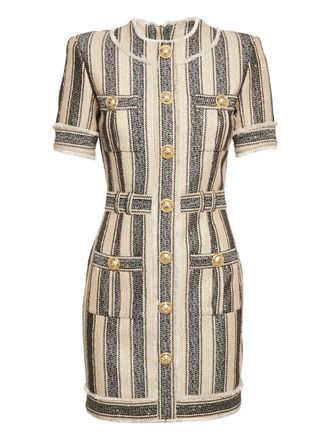 Balmain robe rayée sans manches (2024) - Tons neutres