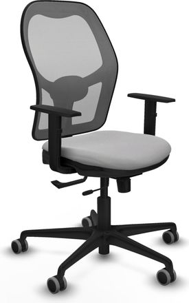 Piqueras y Crespo Hellgrauer Stuhl mit 1D-Armlehnen, h&ouml;henverstellbare Lendenwirbelst&uuml;tze, ausgestattet mit Syncro/Traslack und eingespritztem Schaum. Mit Rollen von 65