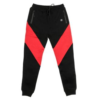 Dolly Noire Herren Fleece Trainingshose Schwarz/Rot - - Trousers - Herren - Schwarzk - XL
