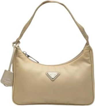 Prada Sac bandouli&egrave;re mini en nylon Pre-owned - Femme - Pre-owned - Beige - Taille: ONE Size