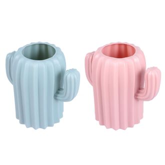 Hemobllo 2 St&uuml;ck Kaktus Stiftehalter aus Leichtem Material B&uuml;rstenhalter f&uuml;r Make Up Pinsel und Schreibtischzubeh&ouml;r Aufbewahrungsdose f&uuml;r Stifte und Bleistifte